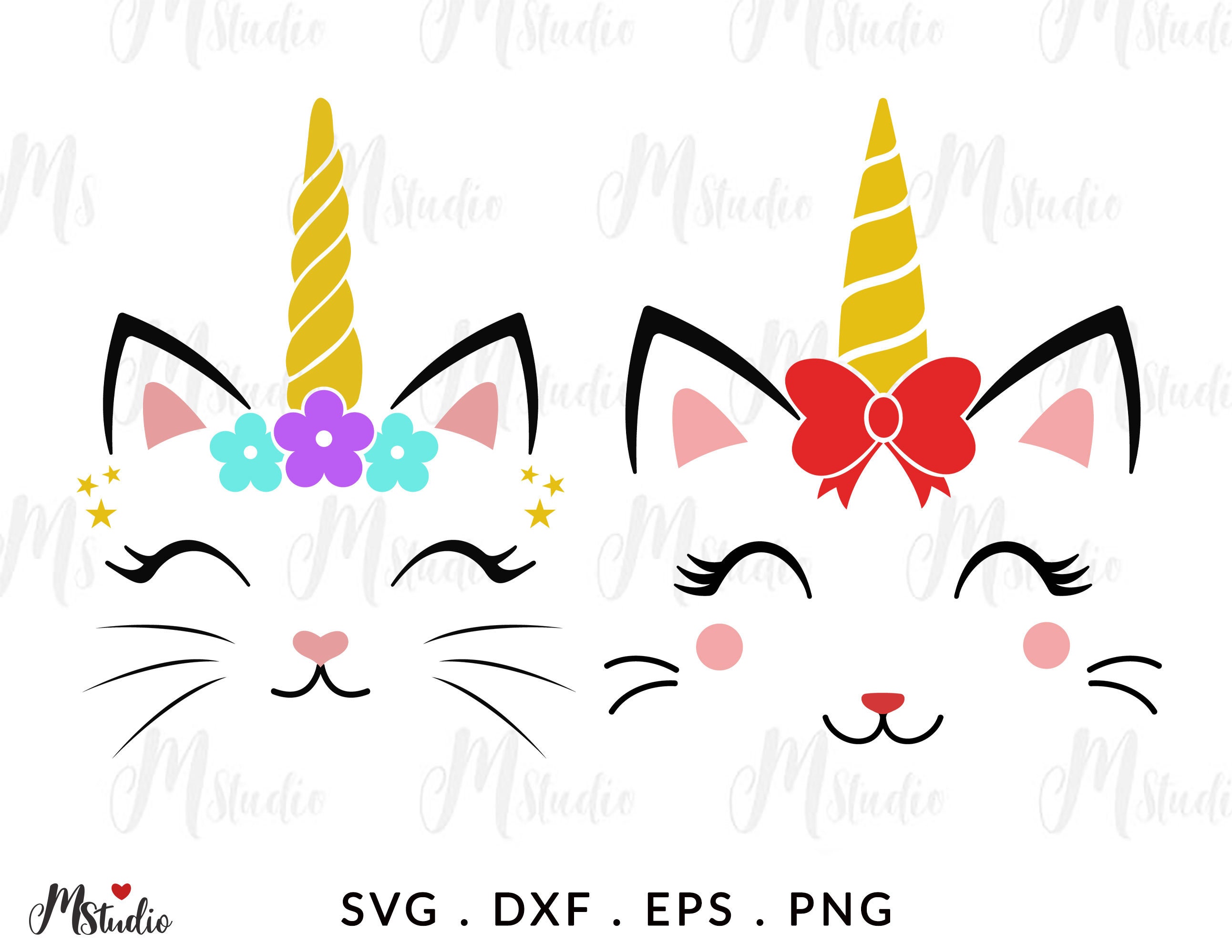 Unicorn Face Svg Cat Unicorn Svg Girl Birthday Shirt Svg - Etsy