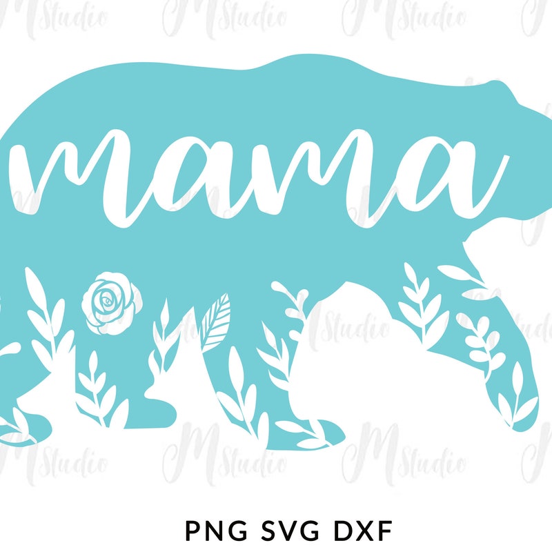 Mama Bear Floral Svg - Etsy