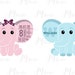 Elephant Birth Stats, Baby Girl Boy Svg, Birth Announcement, Instant ...