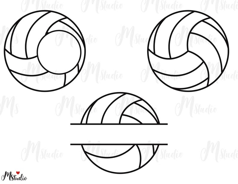 Volleyball Monogram Svg Split Volleyball Volleyball Girl - Etsy
