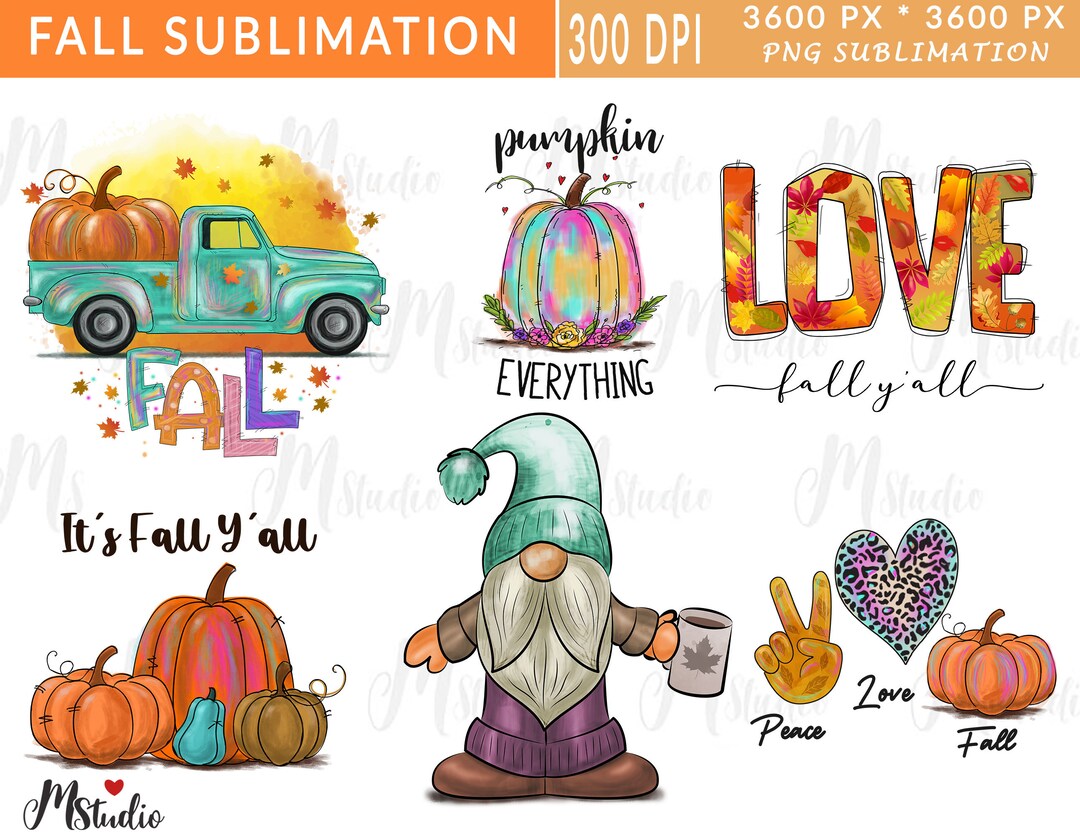 Fall Sublimation, Fall Bundle PNG Sublimation, Autumn Fall PNG, Instant ...