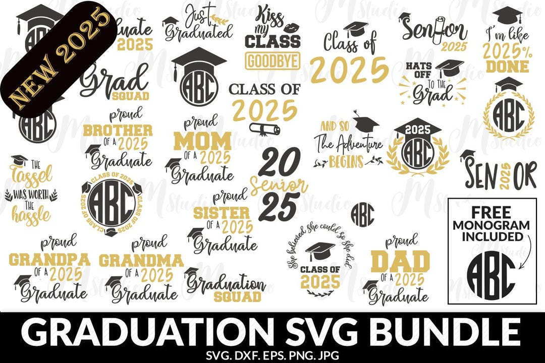 Graduation SVG Bundle, Class of 2025 SVG, Senior 2025 SVG, Graduation ...