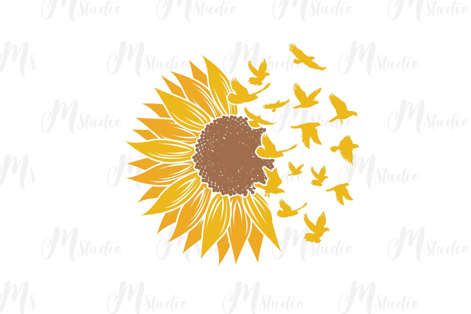 Sunflower SVG Sunshine Svg Cut Files Sunflower Monogram - Etsy