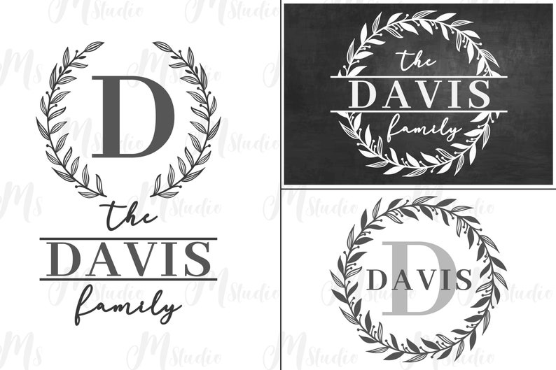Family Monogram Wreath, Designs SVG, Digital Download, Home Décor ...
