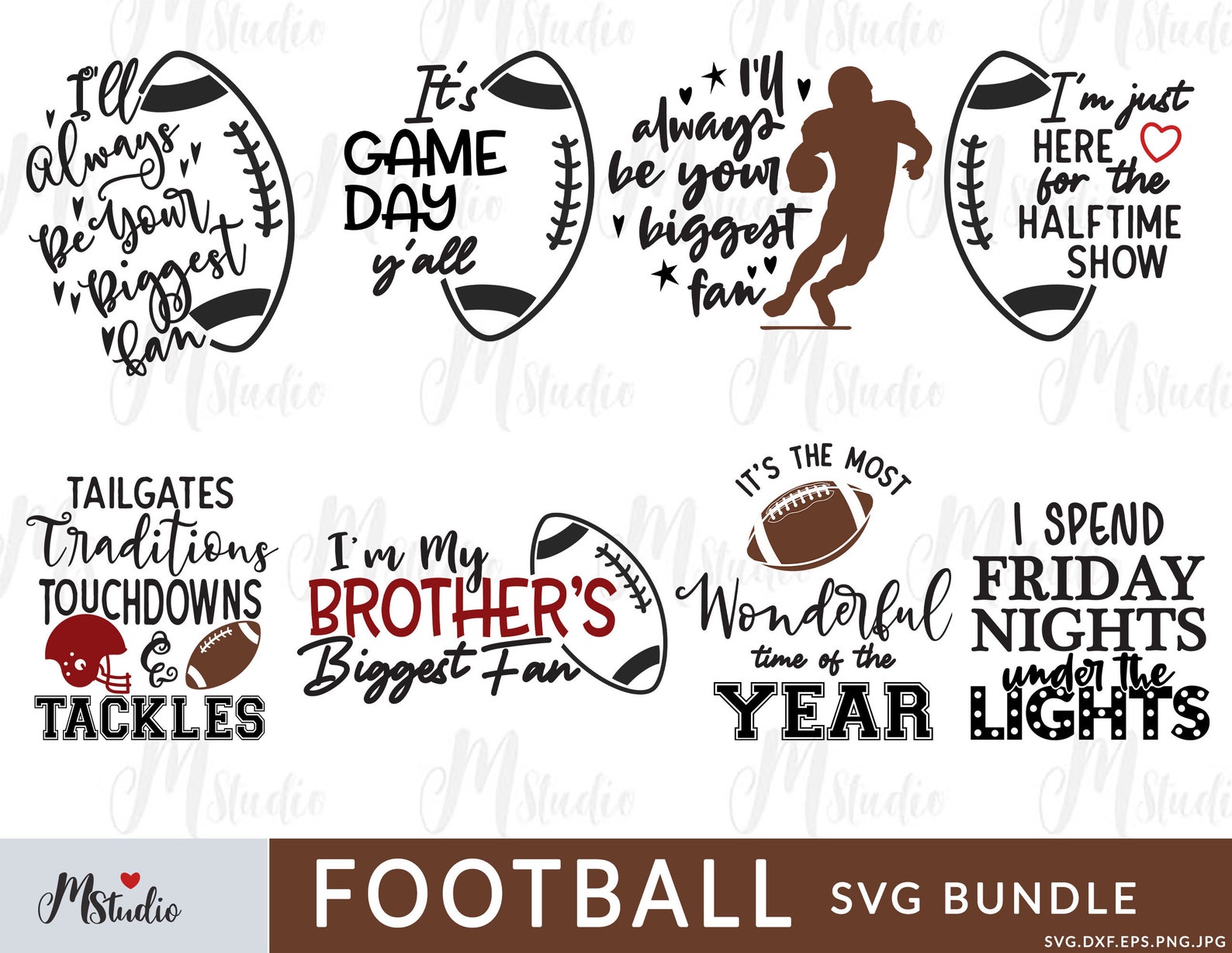 Football SVG Bundle, Football SVG Cut Files, Football Designs, Football ...