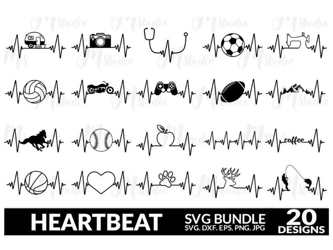 Heartbeat Bundle Svg, Heartbeat Svg, Heartbeat Baseball, Heartbeat Svg ...