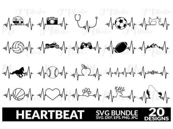 Heartbeat Bundle Svg Heartbeat Svg Heartbeat Baseball | Etsy