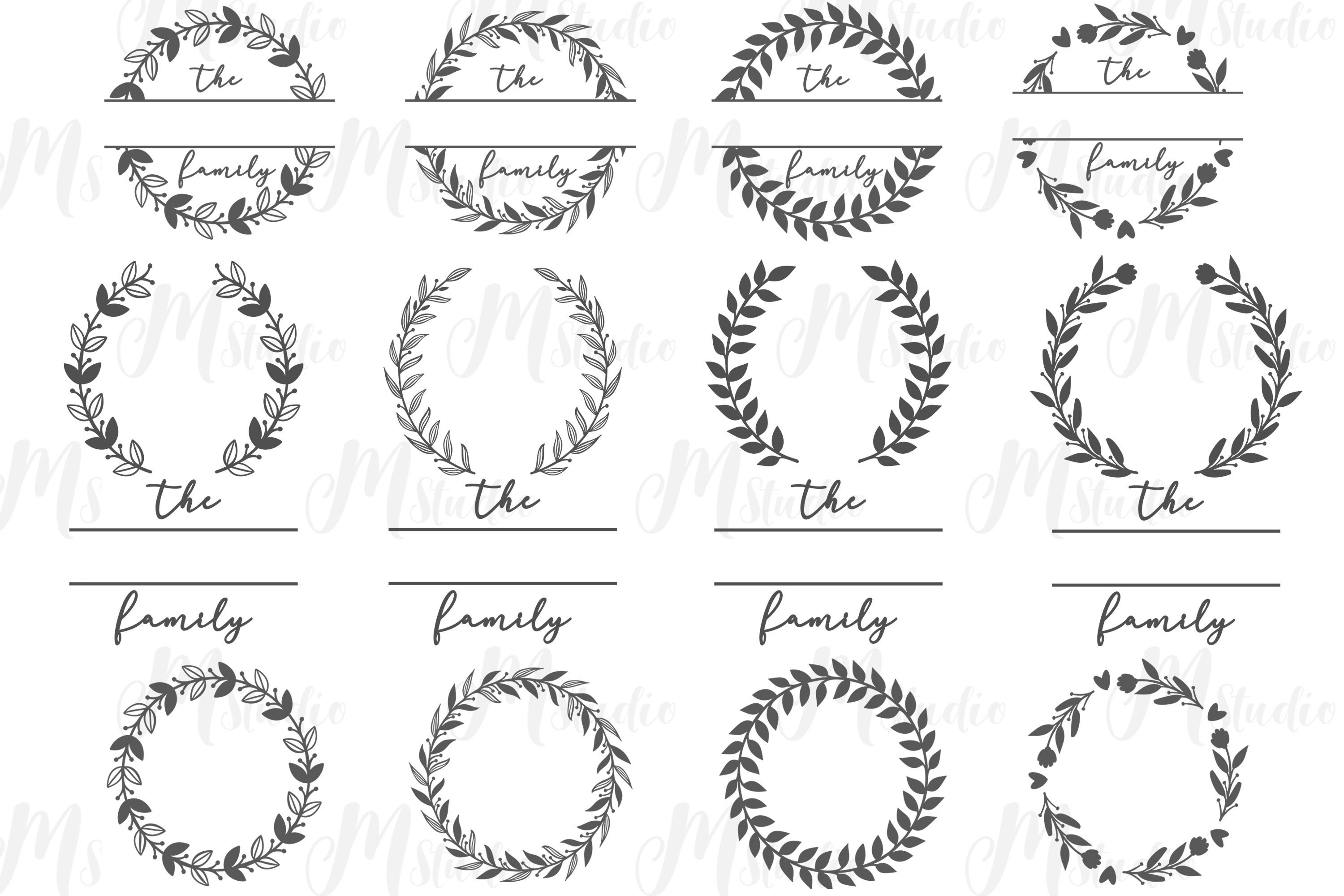 Family Monogram Wreath, Designs SVG, Digital Download, Home Décor ...