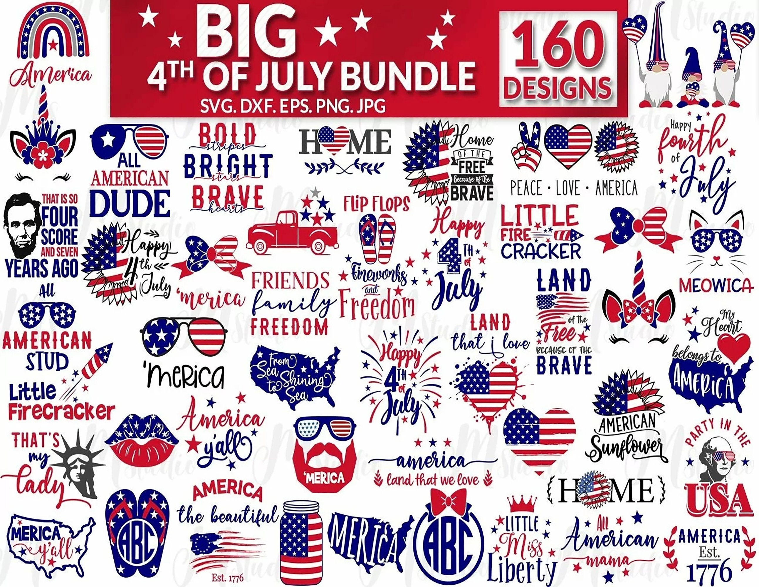 4th Of July Svg Bundlejuly 4th Svg Fourth Of July Svg Etsy