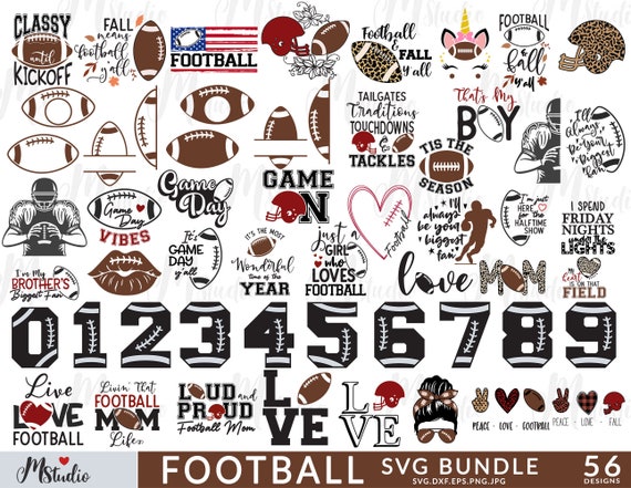 Football Svg Bundle Football Game Day Svg Funny Footbal - Etsy