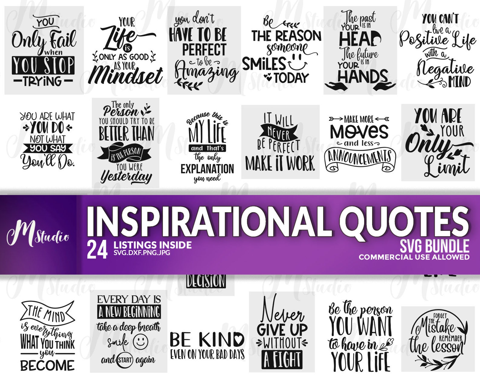 Inspirational Quotes Svg Bundle for Cricut and Sillouette - Etsy
