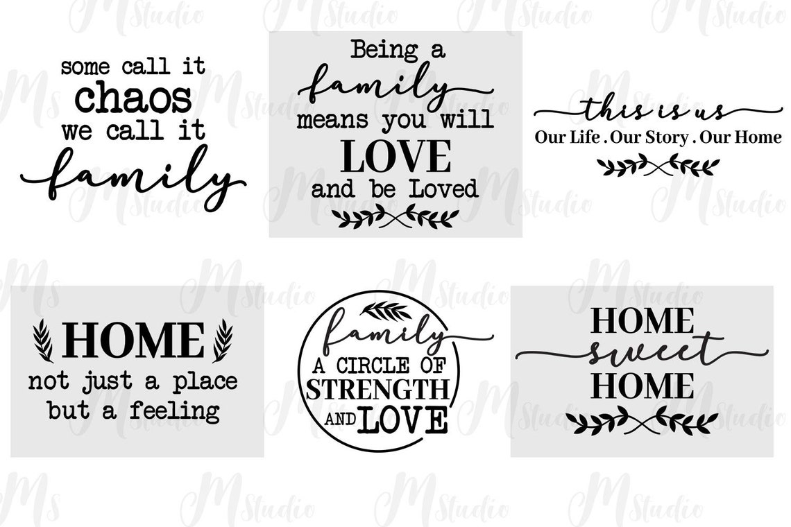 Family Sign Svg Bundle Funny Cut Files Home Decoration Pack - Etsy