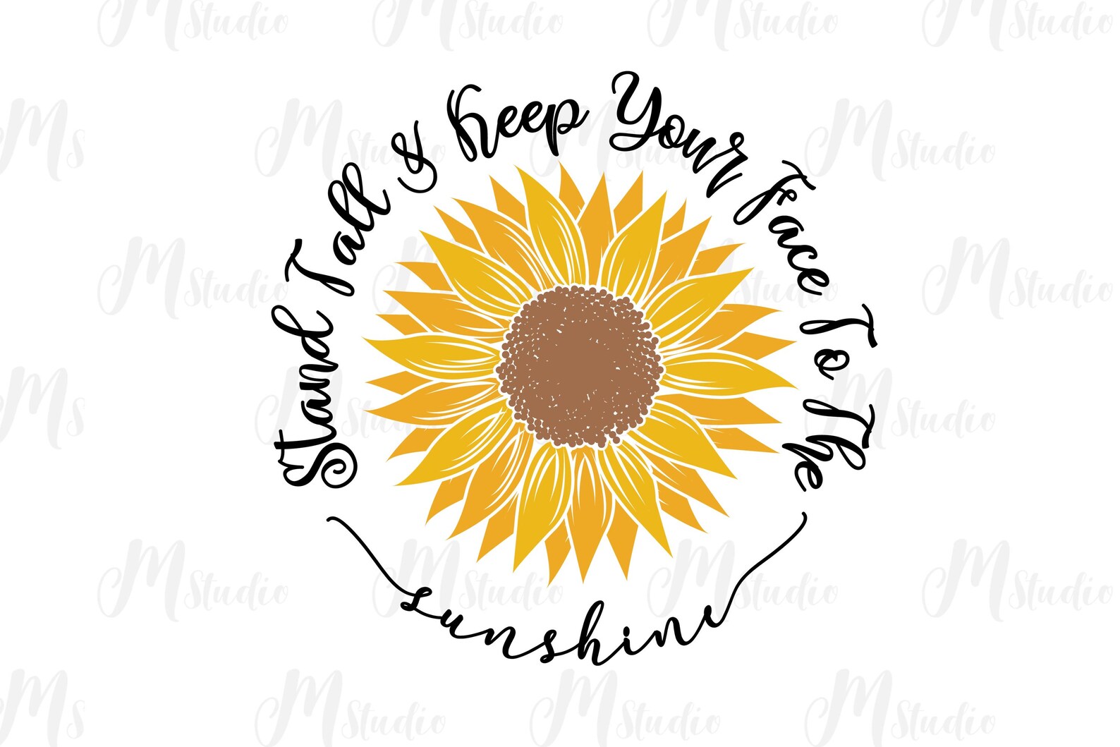 Sunflower SVG Sunshine Svg Cut Files Sunflower Monogram - Etsy