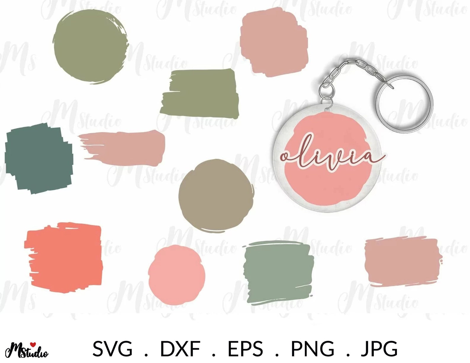 Keychain Svg Bundle, Circle Patterns Svg, Key Ring Pattern, Keychain ...