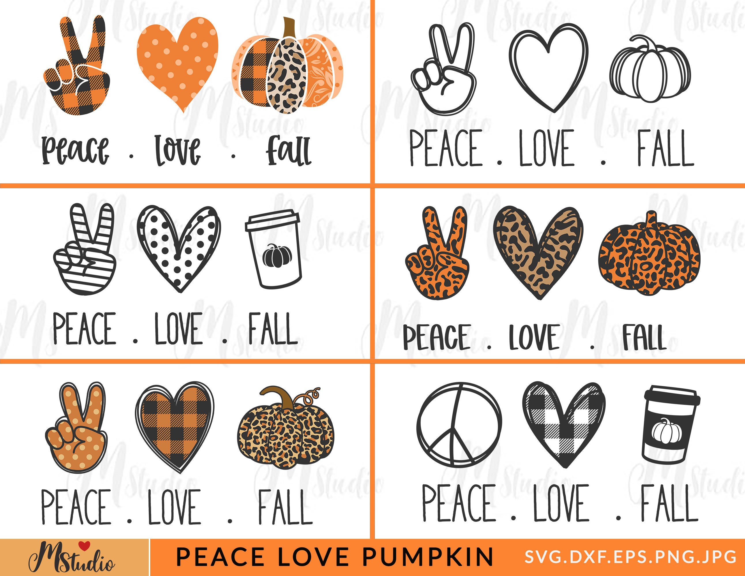 Peace Love Fall SVG File Fall Svg Peace Sign SVG Cut Files - Etsy