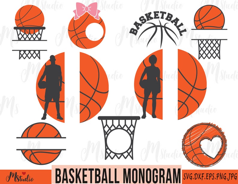 Basketball Monograms Svg Cut File Basketball Svg Basketball - Etsy