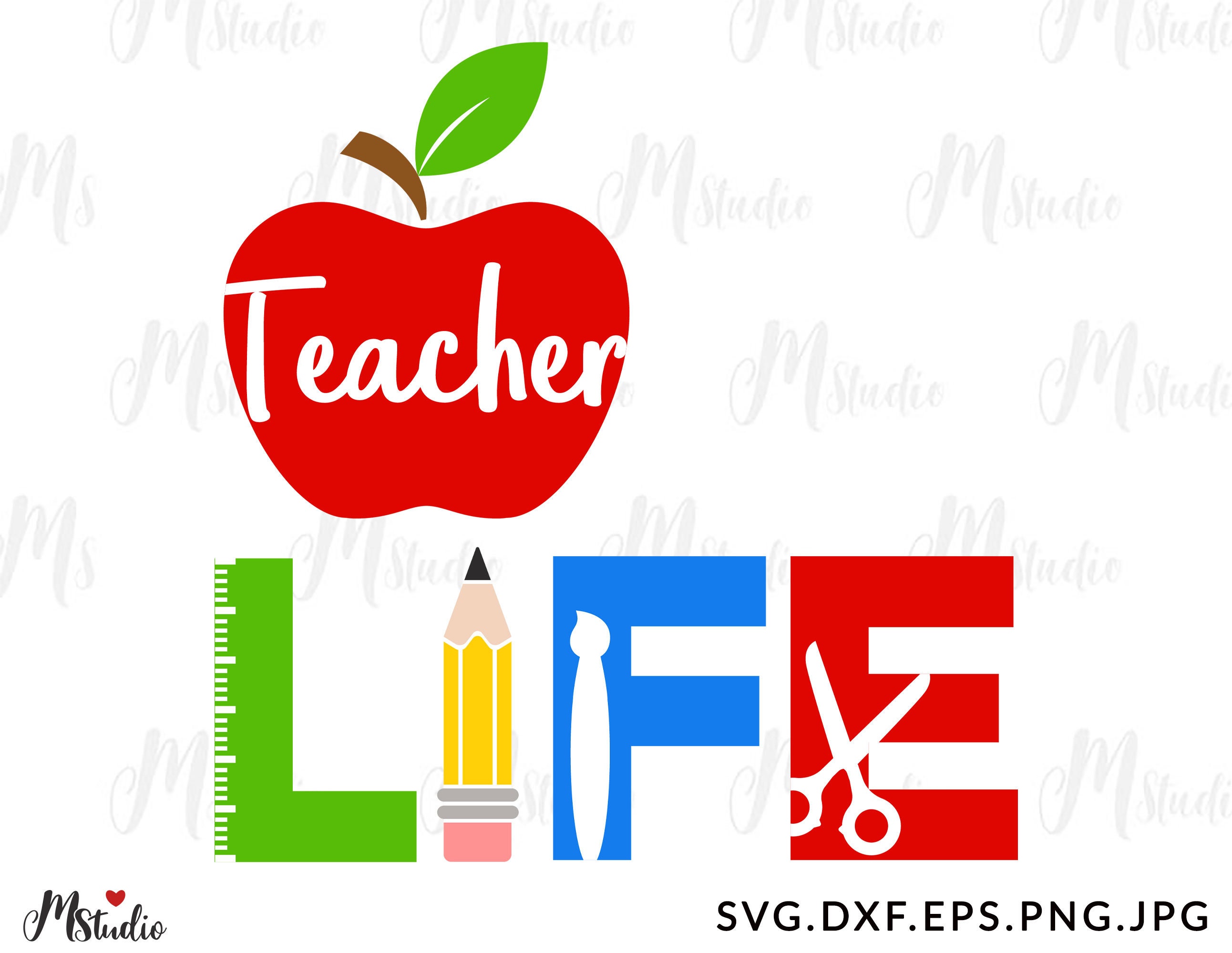 Teacher Life svg teacher svg Teacher love svg teacher life | Etsy