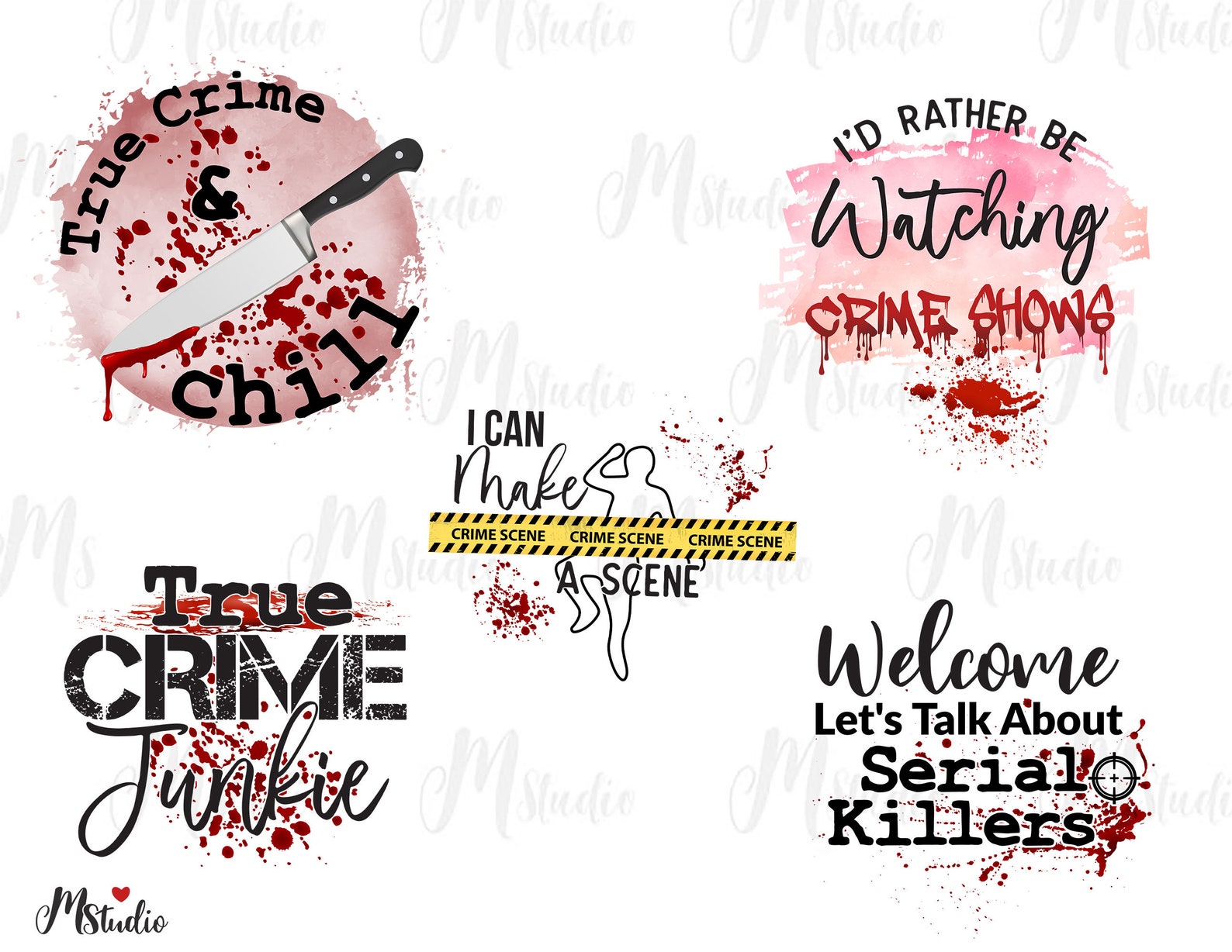 True Crime Sublimation Bundle, 300 DPI, True Crime Bundle, Mystery Png ...