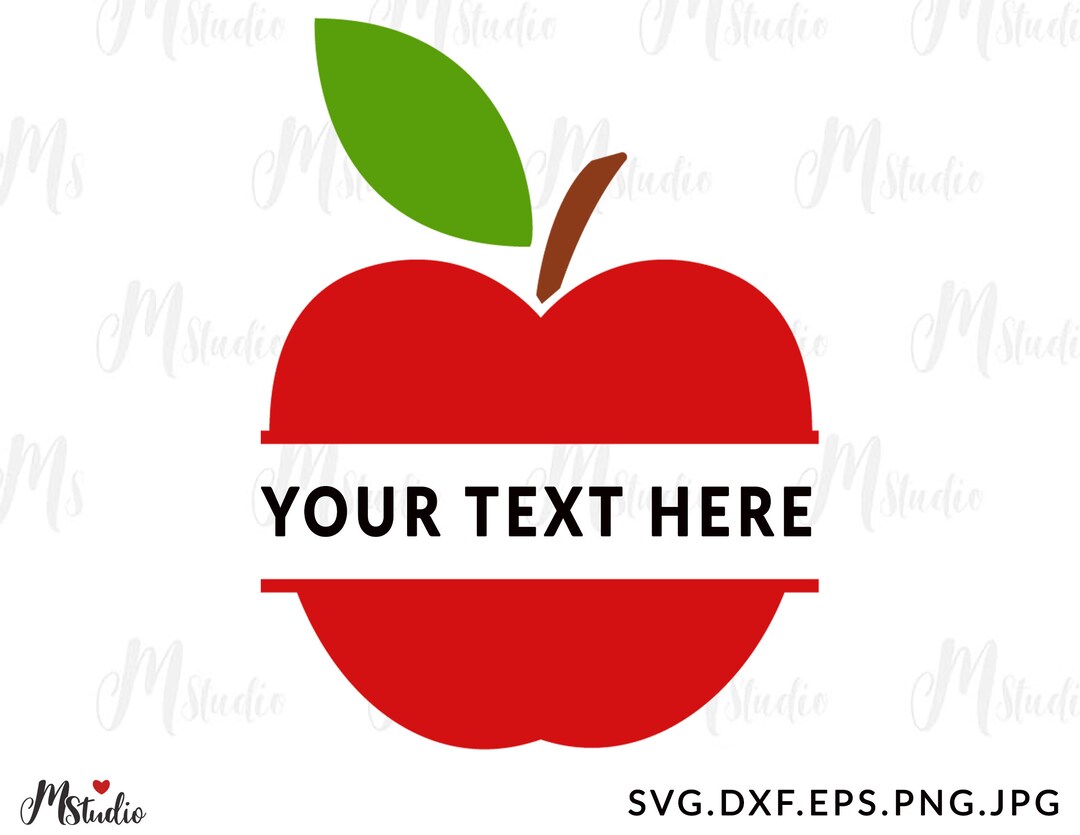 Apple Name Frame SVG, Teacher SVG, Apple Monogram Frame Svg, School Svg ...