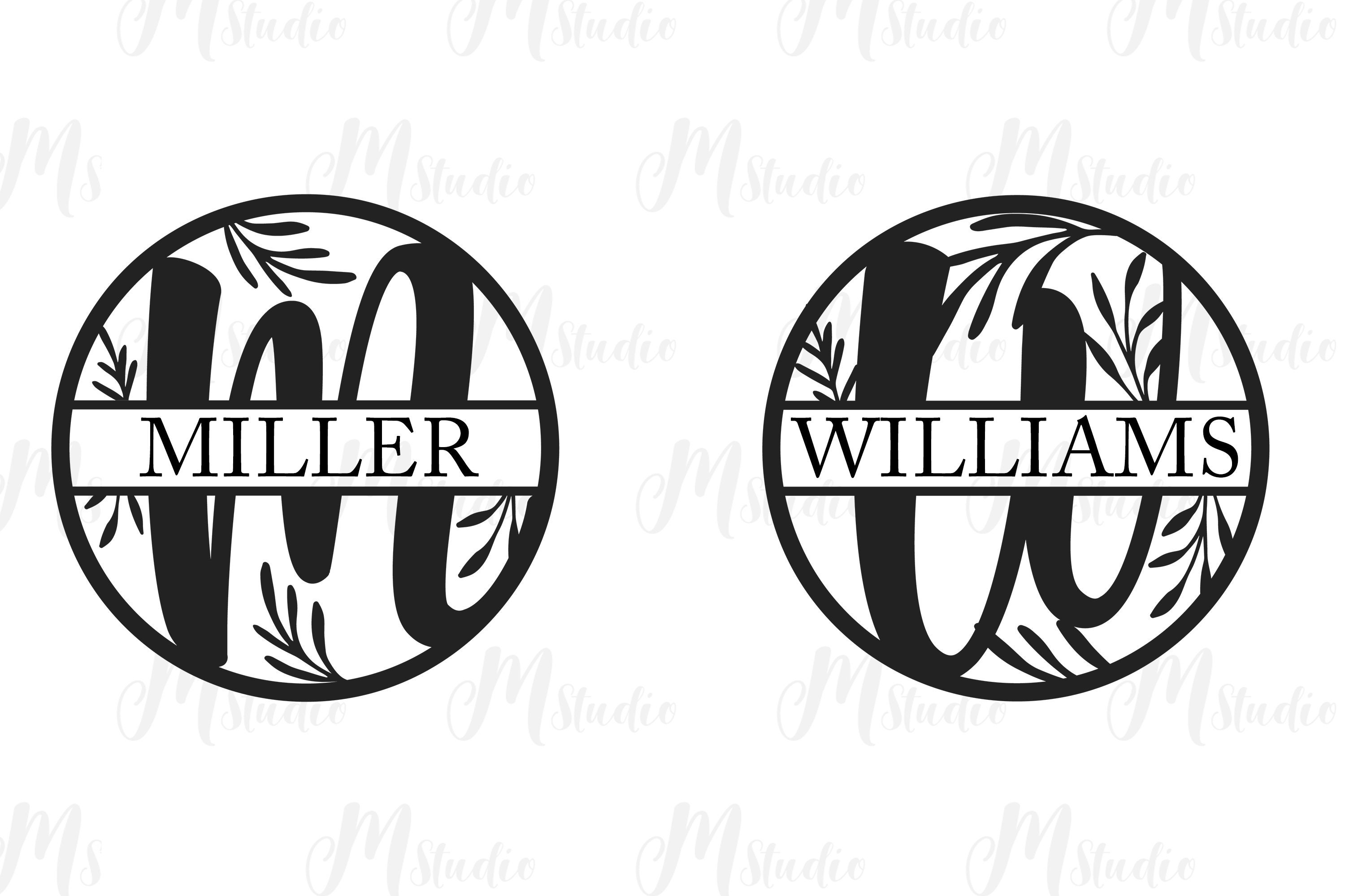 Family Monogram SVG Bundle and Free Split Monogram Letters. | Etsy