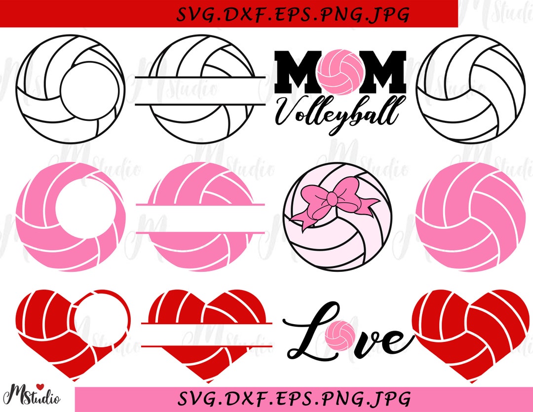 Volleyball Monogram Svg, Split Volleyball, Volleyball Girl, Love ...