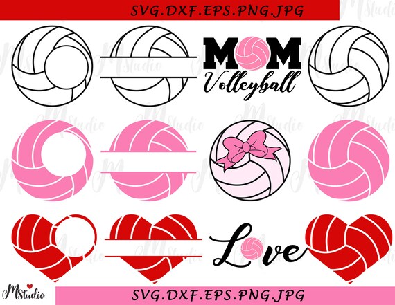 Volleyball Monogram Svg Split Volleyball Volleyball Girl - Etsy
