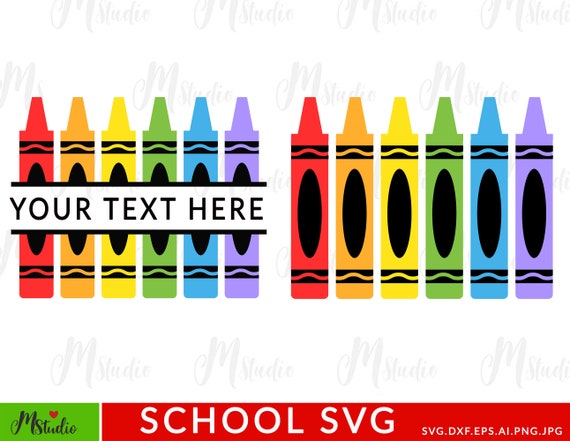 Crayon Monogram Svg Teacher Monogram Svg Crayon Split Etsy Australia