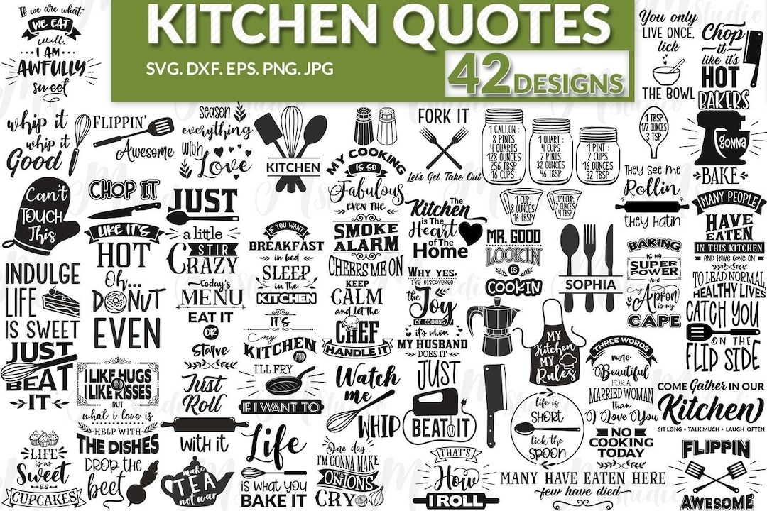 Kitchen SVG Bundle, Baking Svg, Cooking Svg, Chef Svg, Hand Lettered ...