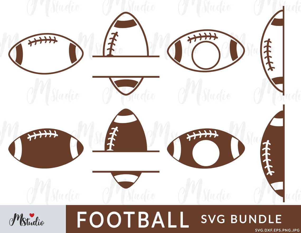 Football SVG Bundle Frames SVG football monogram Cheer | Etsy
