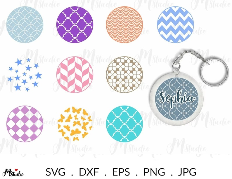 Keychain Svg Bundle Circle Patterns Svg Key Ring Pattern - Etsy