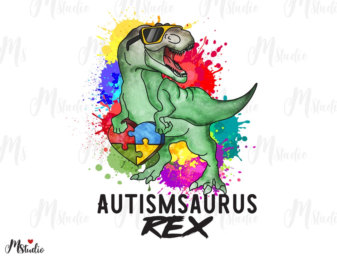 Autism Awareness PNG, Autism Autismsaurus Rex Dinosaur, Dinosaur Autism ...