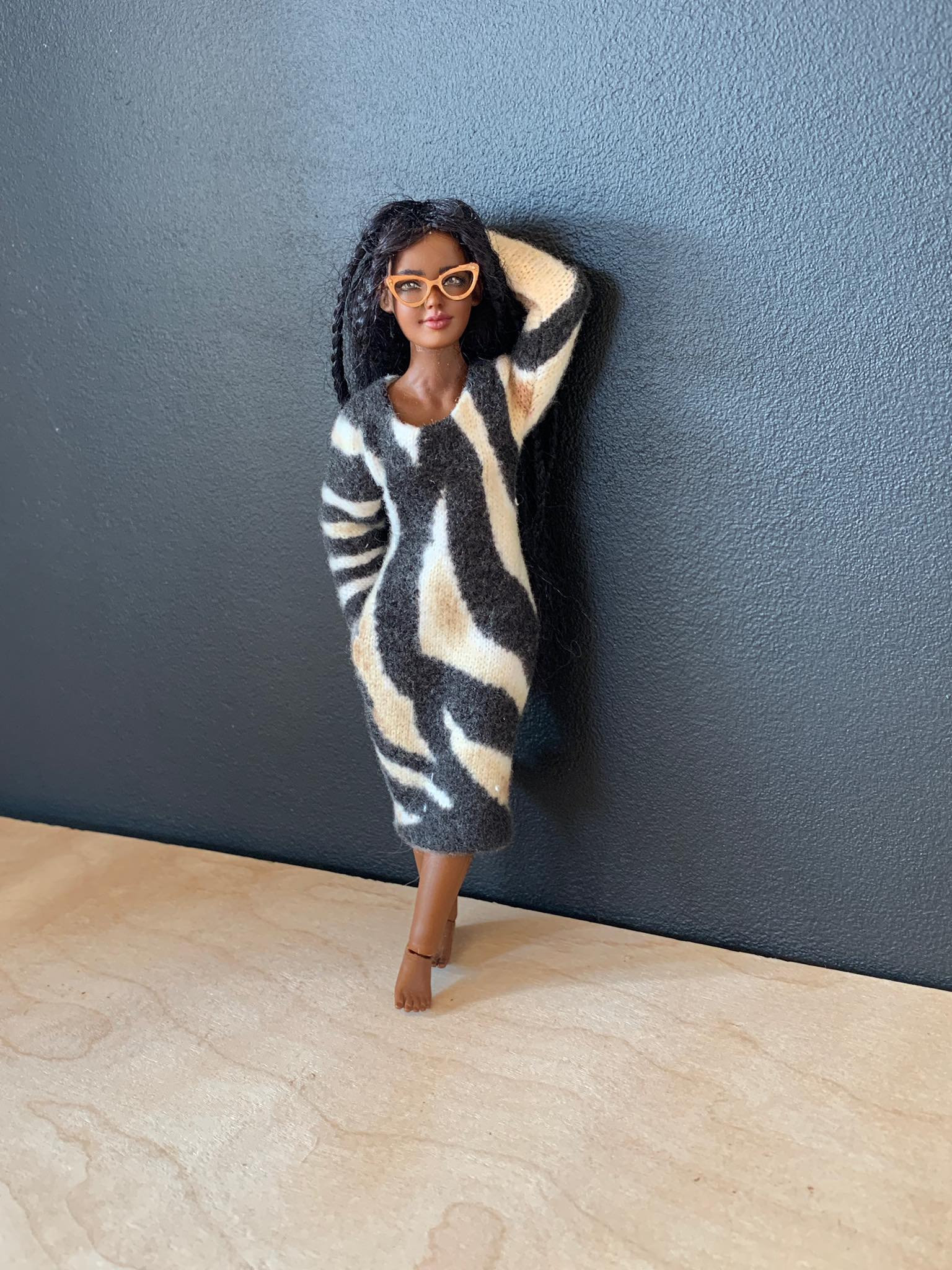 ANIMAL PATTERN DRESS for 1 Inch Scale Doll Miniatures 112 - Etsy