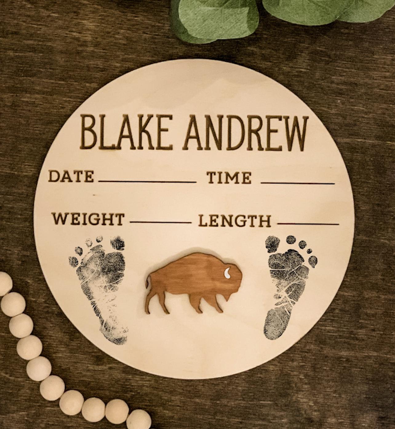 Baby Announcement Sign With Birth Stats Sign for Newborn Baby Name ...