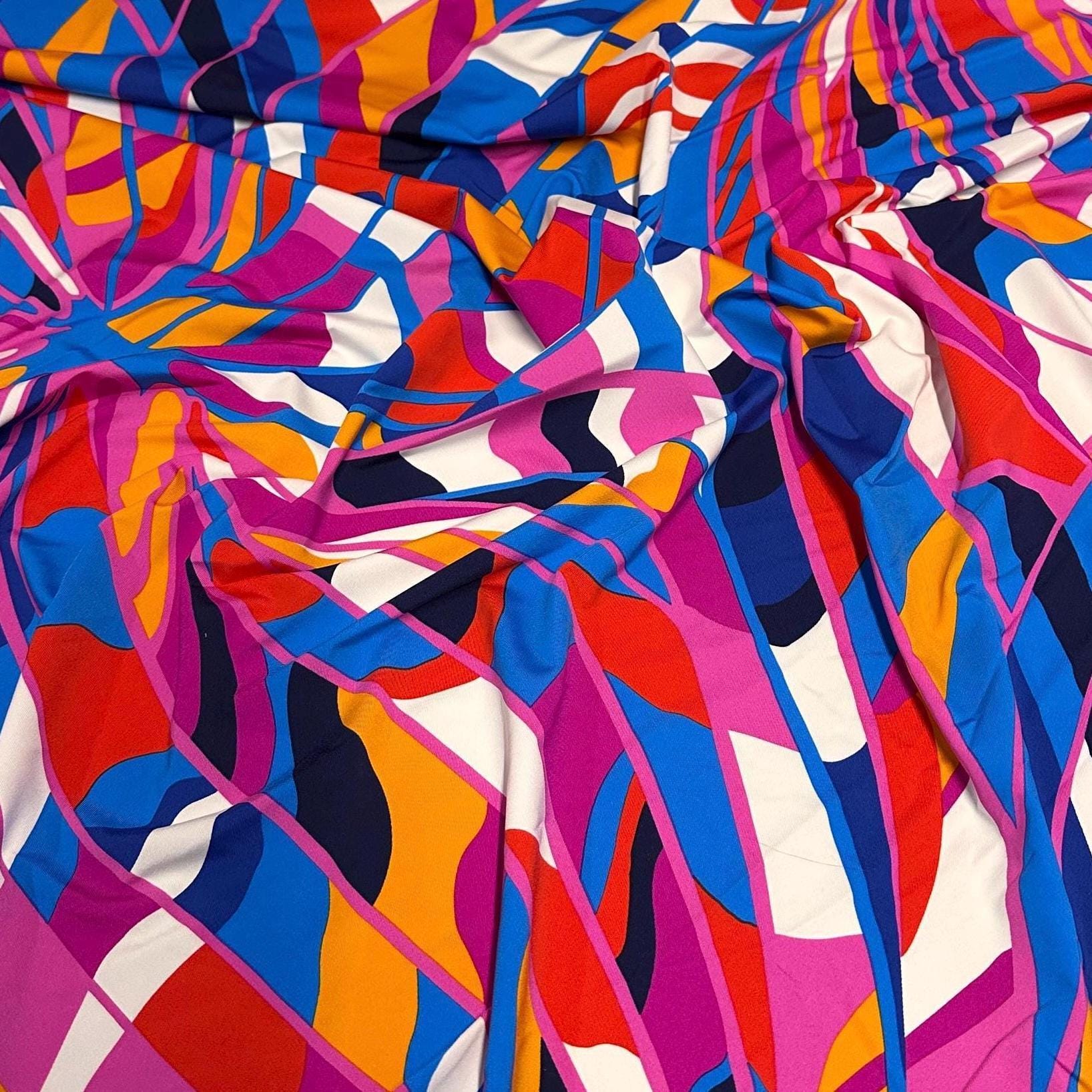 4 Way Stretch Print Nylon Spandex Fabric by the Yard Tricot Swim Wear ...