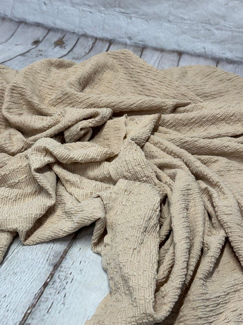 NEW COLORS! Jacquard Crepe Texture Knit Spandex Fabric by the Yard ...