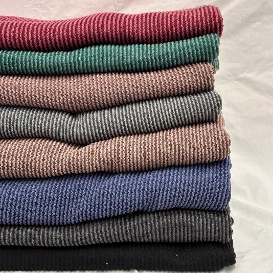 NEW COLORS! Texture Street Rib Wave Knit Spandex Fabric by the Yard ...