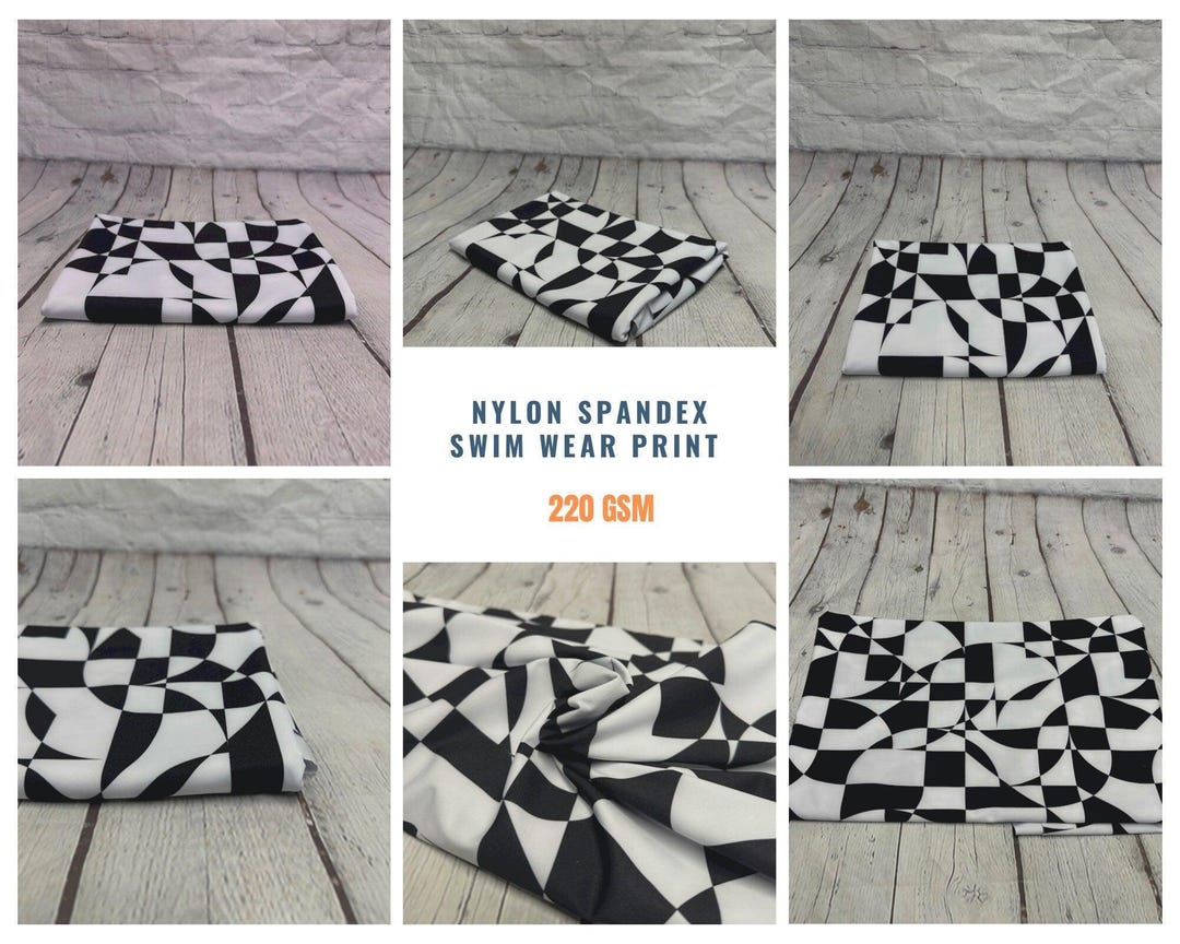 4 Way Stretch Print Nylon Spandex Fabric by the Yard Tricot Swim Wear ...