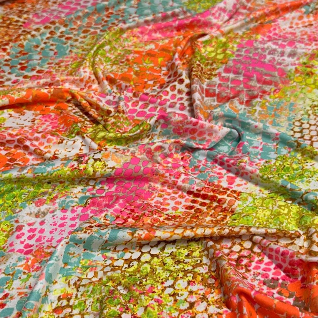 4 Way Stretch Print Nylon Spandex Fabric by the Yard Tricot Swim Wear ...