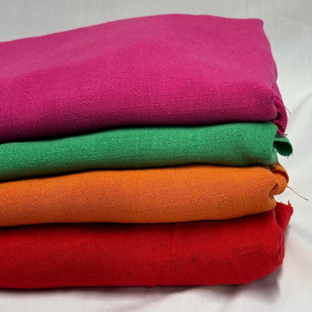 Rayon Linen Blend Soft Woven Fabric by the Yard 240 GSM Bright Colors ...