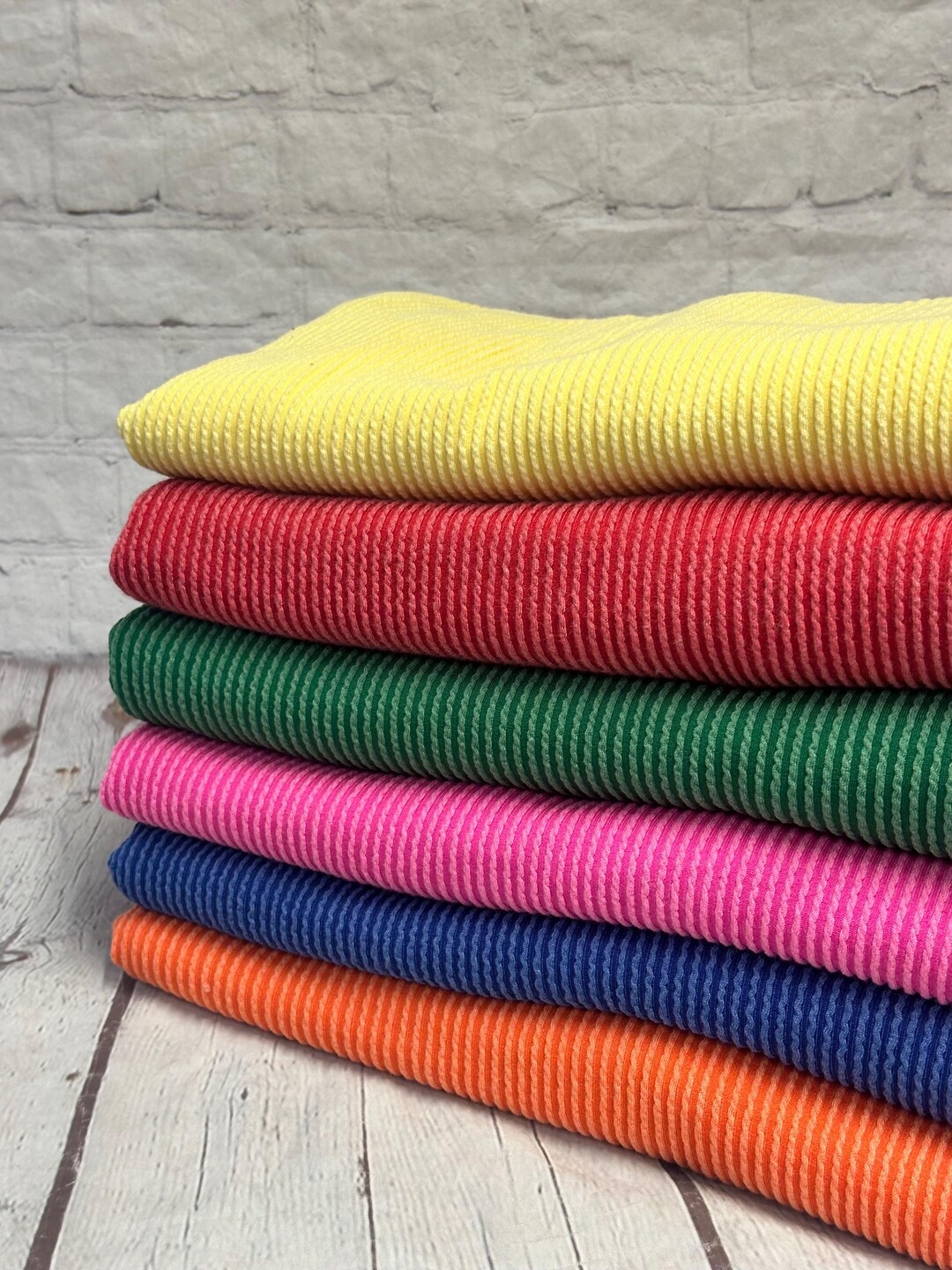 NEW COLORS Texture Street Rib Wave Knit Spandex Fabric by the Yard ...