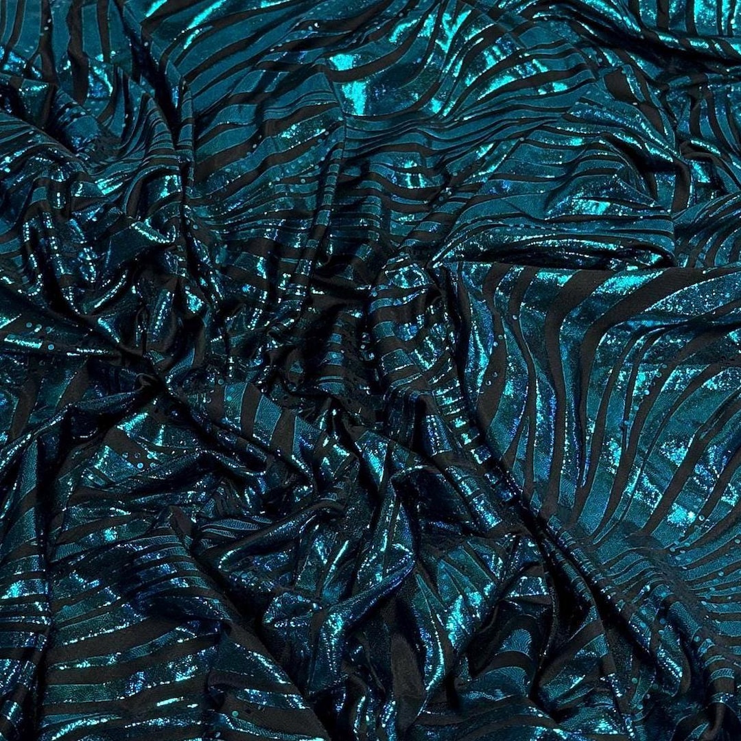 Foil Sequins Lurix Venezia 4 Way Flowy Polyester Spandex Knit Fabric by ...