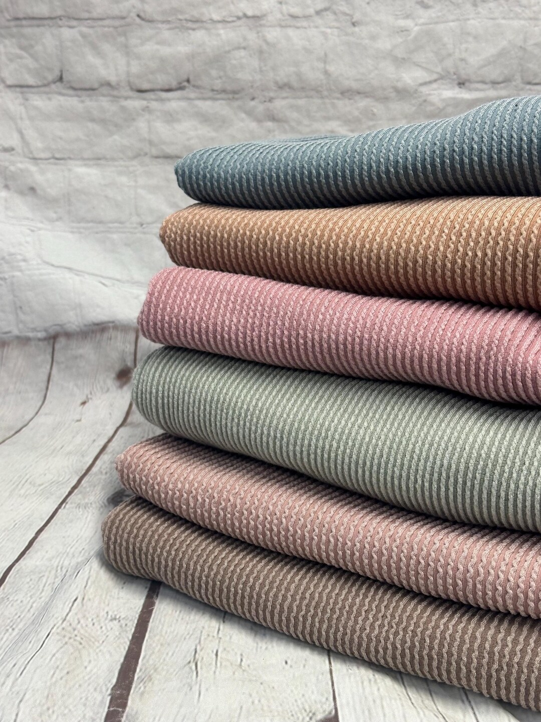 NEW COLORS! Texture Street Rib Wave Knit Spandex Fabric by the Yard ...