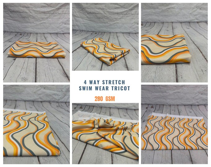 4 Way Stretch Print Spandex Fabric by the Yard Tricot Swim Wear Bikini ...