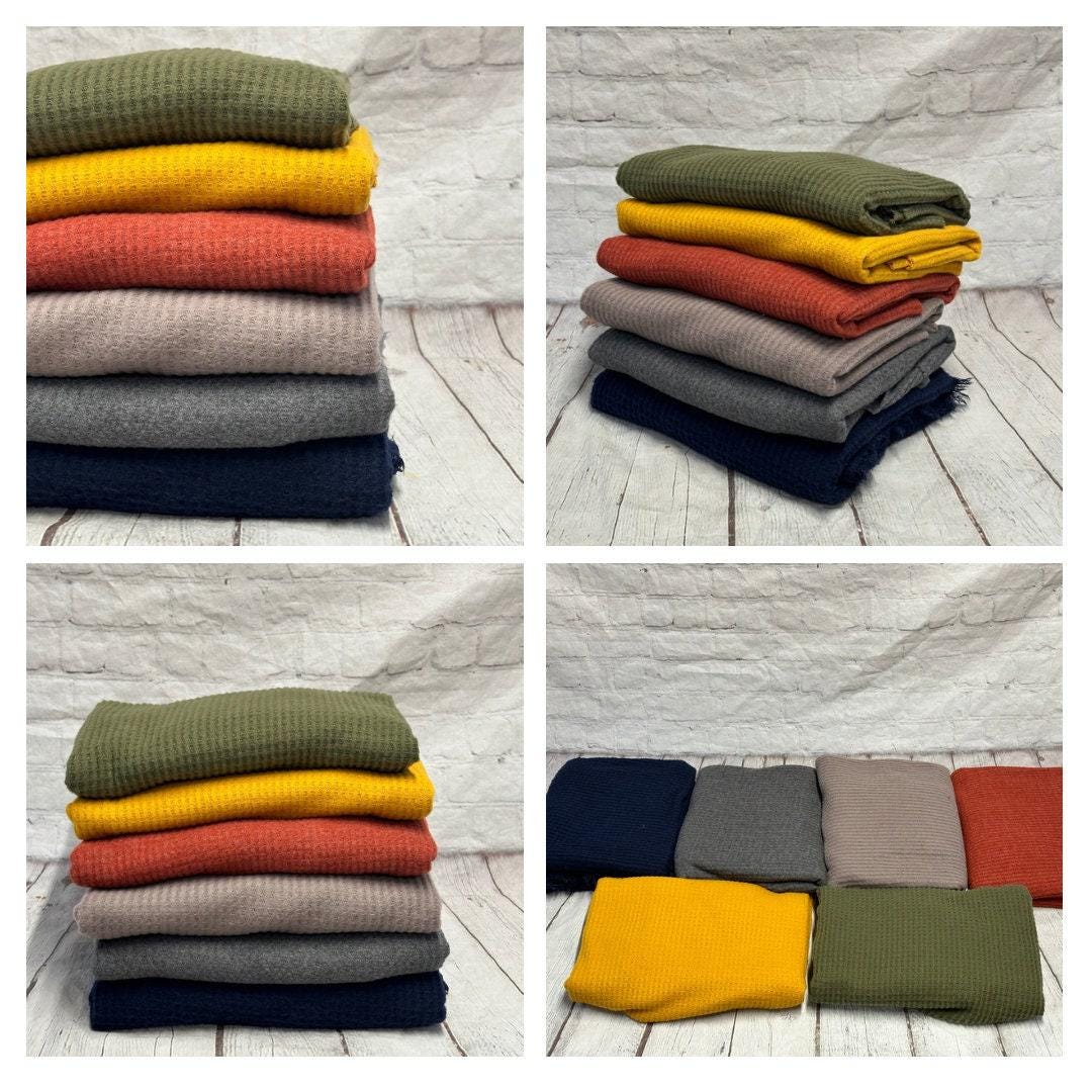 New Colors! Fall Colors Soft Brushed Waffle Sweater Knit Fabric by the ...