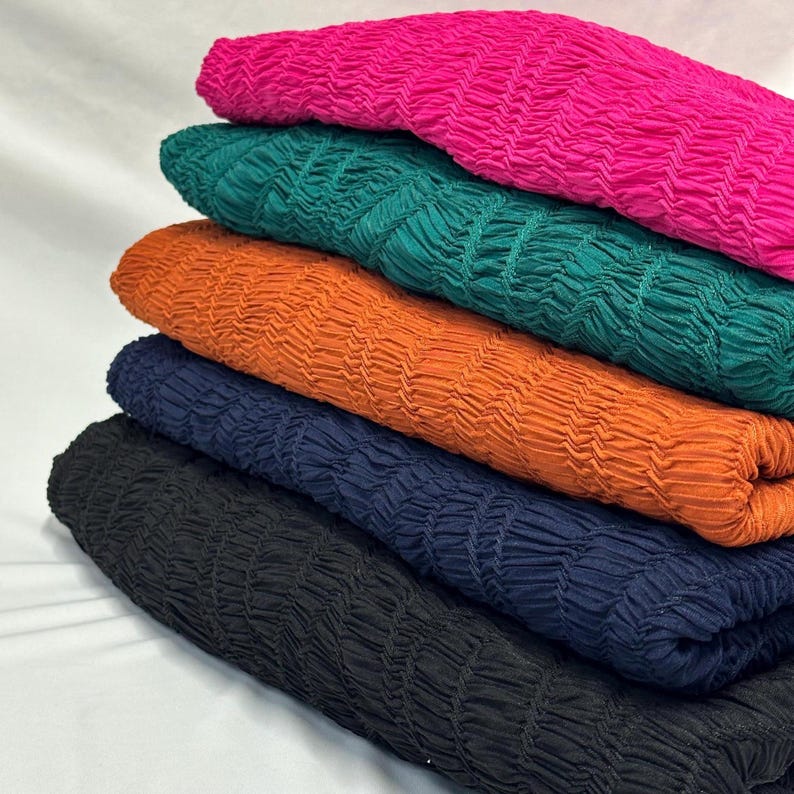 Jacquard Texture Knit Spandex Fabric by the Yard Bubble Knit Spandex ...