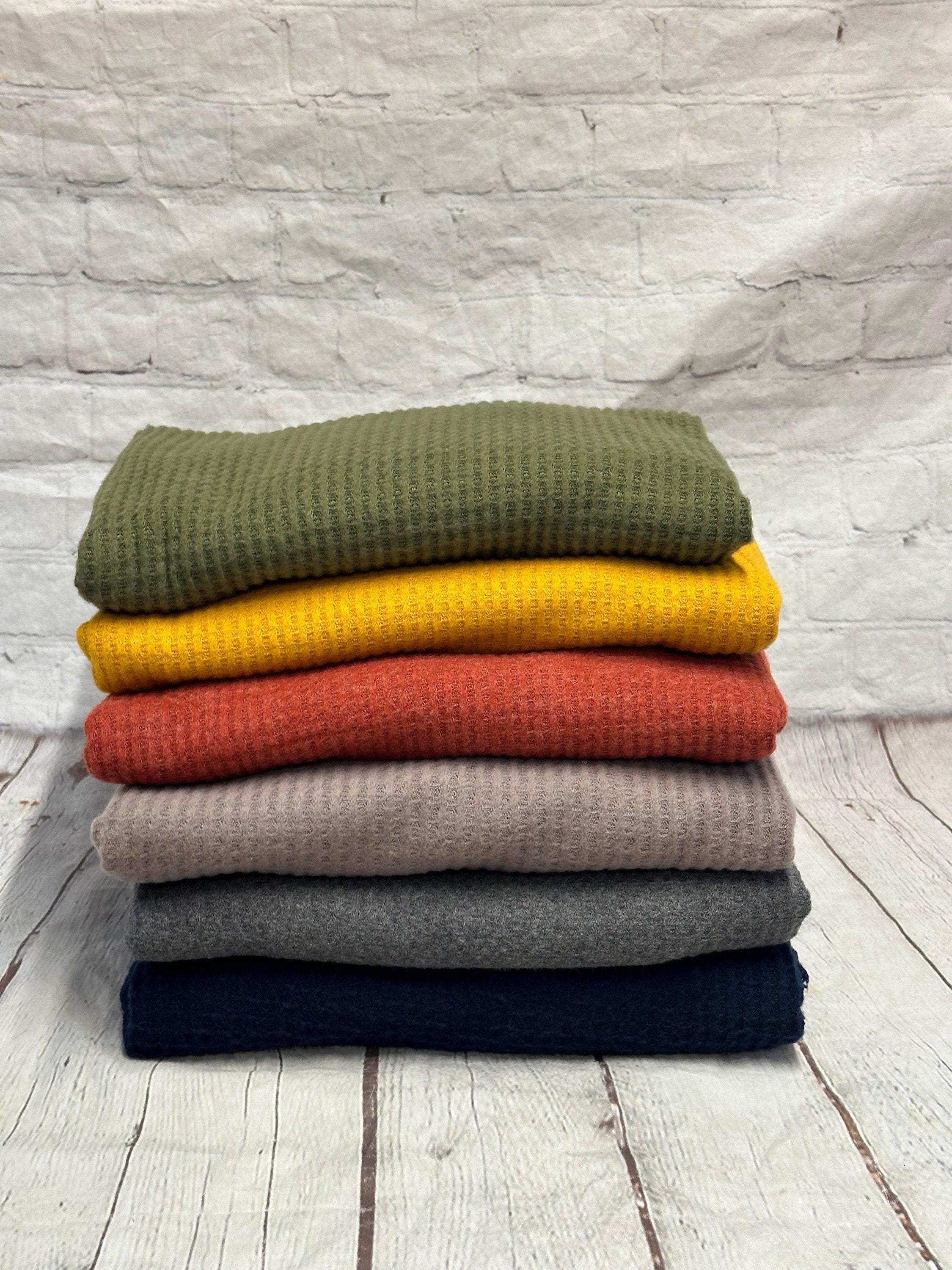 New Colors! Fall Colors Soft Brushed Waffle Sweater Knit Fabric by the ...