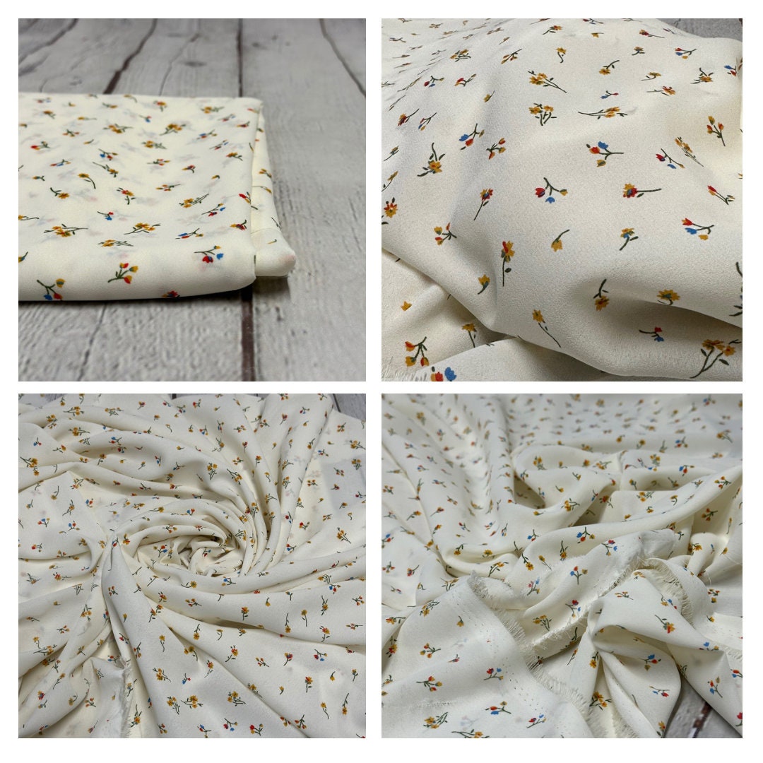 Polyester Wool Dobby Georgette Woven Print Fabric by the Yard Small ...