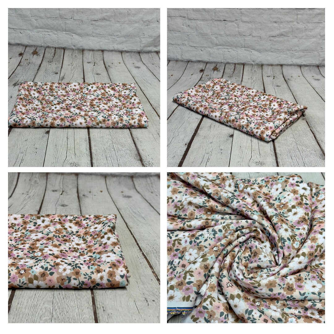 Airflow Woven Print Fabric by the Yard Small Multi Color Summer Floral ...
