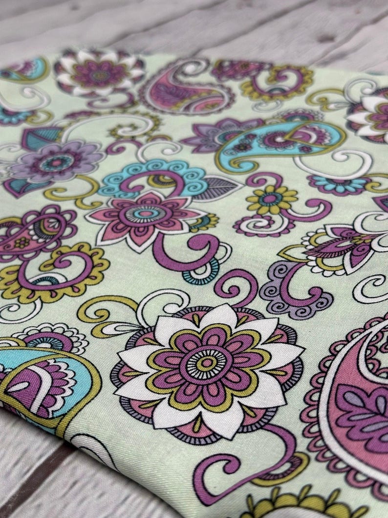 Rayon Challis Woven Print Fabric by the Yard Dusty Vinatge Paisley ...