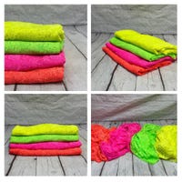 Neon Pink White Embroidered Stretch Lace Sheer Fabric by the Yard - Etsy